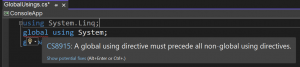 C# 10.0: Global Using Directives – Make Important Namespaces Available in Your Whole Project ...