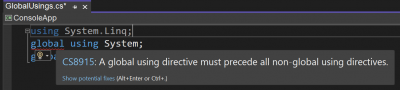 C# 10.0: Global Using Directives – Make Important Namespaces Available in Your Whole Project ...
