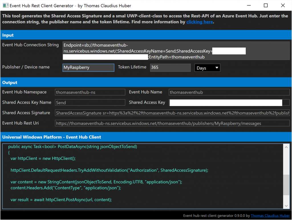 Calling the Azure Event Hub REST-API – from UWP, WPF and any other .NET (Core) Client – Thomas ...
